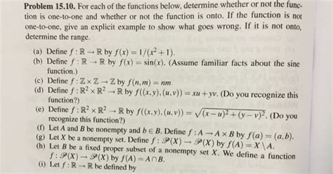 Solved For Each Of The Functions Below Determine Whether Or