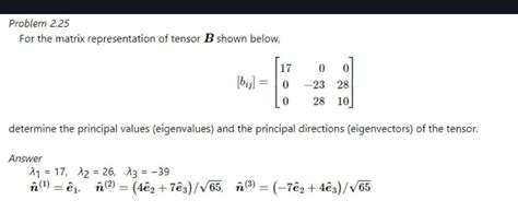 Solved Problem For The Matrix Representation Of Tensor Chegg Com