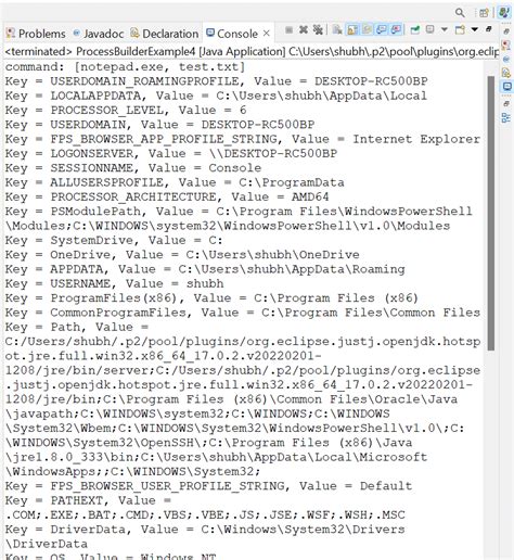 Java Processbuilder Example Tpoint Tech