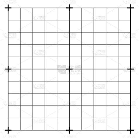 测量网格。图绘制网格。角尺与测量隔离在白色背景上。矢量图形纸模板背景。素材 花瓣网