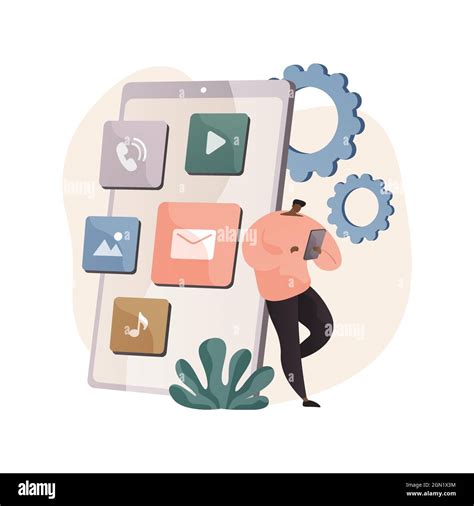 Native Mobile App Abstract Concept Vector Illustration Stock Vector