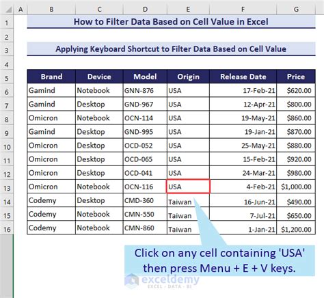 How To Filter Data Based On Cell Value In Excel 4 Easy Methods