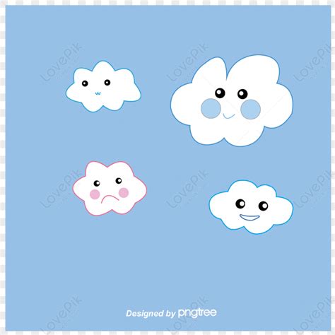심플한 벡터 평면 표정 구름귀엽다 Png 일러스트 무료 다운로드 Lovepik