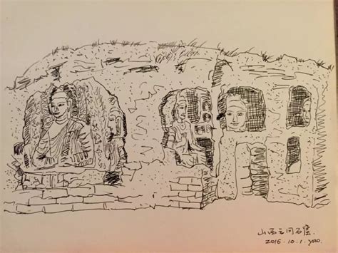 敦煌速写 敦煌壁画 速写 文秘苑图库