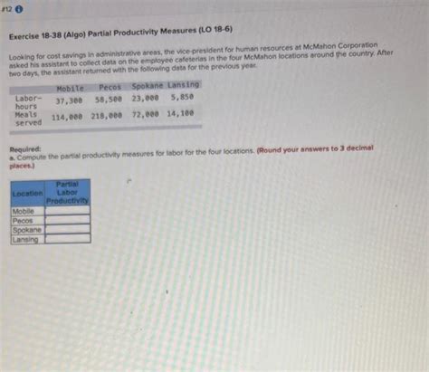 solved exercise 18 38 algo partial productivity measures