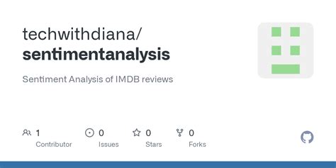 Github Techwithdiana Sentimentanalysis Sentiment Analysis Of Imdb