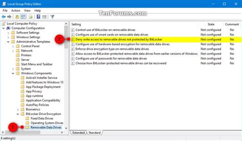 Deny Write Access To Removable Drives Not Protected By Bitlocker
