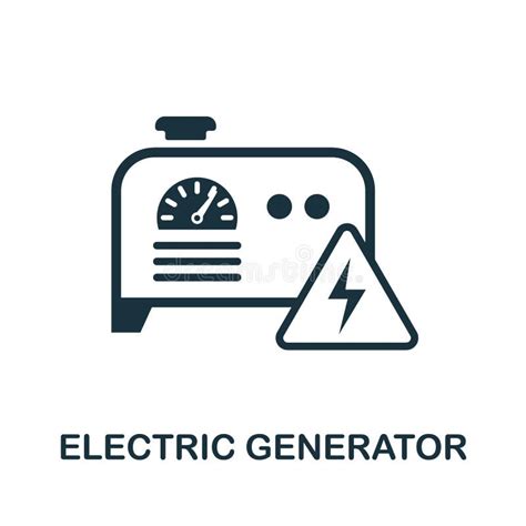 Electric Generator Icon Monochrome Sign From Machinery Collection