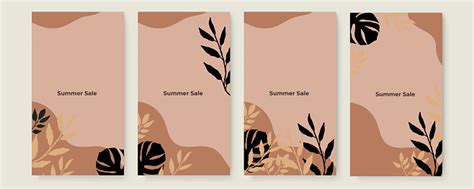 텍스트 꽃 잎을 위한 복사 공간이 있는 간단한 모던 한 스타일의 벡터 배너 디자인 템플릿 결혼식 초대 배경 및 프레임 소셜 미디어 이야기 배경 화면 0명에 대한 스톡 벡터