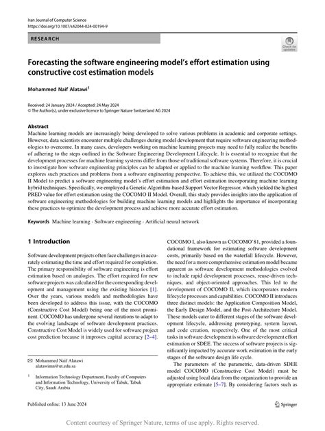 Forecasting The Software Engineering Models Effort Estimation Using Constructive Cost