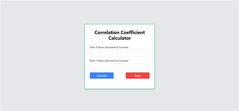 Design A Correlation Coefficient Calculator Template In Tailwind Css