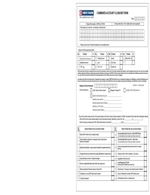 Fillable Online HDFC Bank Account Closure Form Fax Email Print PdfFiller