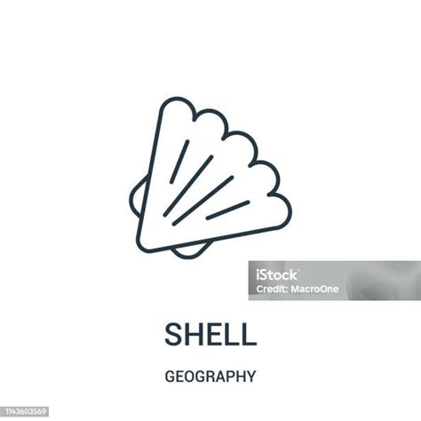 지리 컬렉션에서 쉘 아이콘 벡터입니다 얇은 선 쉘 개요 아이콘 벡터 일러스트 레이 션입니다 가리비에 대한 스톡 벡터 아트 및 기타 이미지 Istock