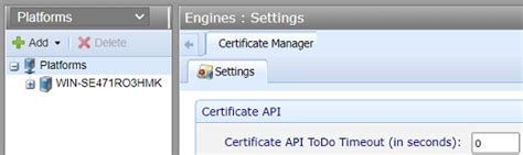Certificates API Configuration