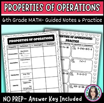 Interactive Guided Notes 6 7D Properties Of Operations TPT