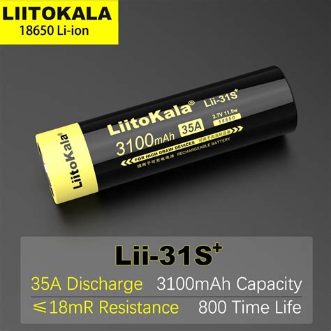 Liitokala Lii 31s 18650 리튬 이온 배터리 고드레인 장치용 전원 배터리 37v 3100ma 35a