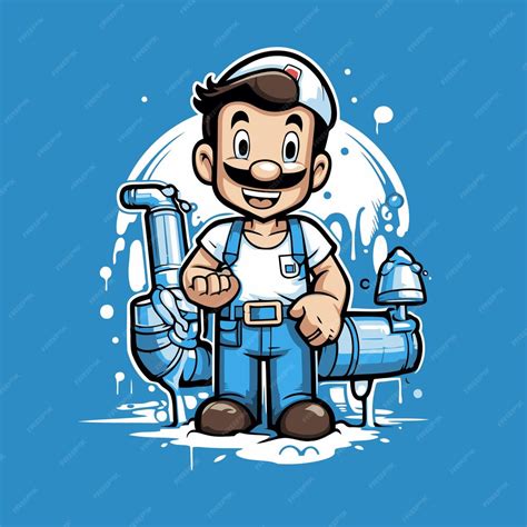 Premium Vector Plumber Cartoon Character Vector Illustration Of A