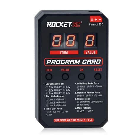 Surpass Hobby Rocket Led Program Card For Rock Crawler Gecko Series Mini 18 30a Esc Brushless