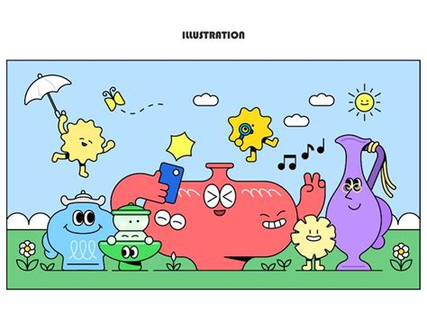 국립중앙박물관 교육과 Character Design And Artifact Illustration On Behance Character Design Cartoon