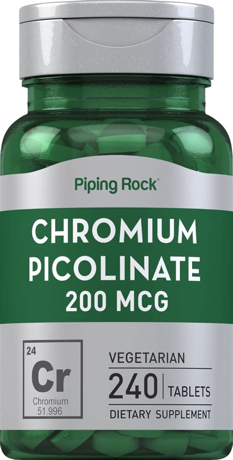 Chromium Picolinate 200 Mcg Supplement 240 Tablets Benefits And Uses Pipingrock Health Products