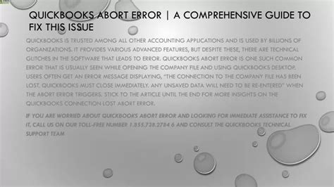 PPT A Quick Guide To Eliminate QuickBooks Abort Error PowerPoint