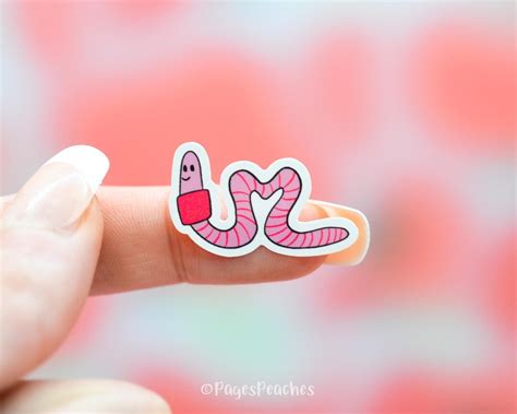 Small Heart Worm Sticker Mini Waterproof Waterbottle Stickers Tiny Stickers For Phone Case Etsy