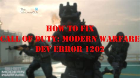 Fix Call Of Duty Modern Warfare Dev Error