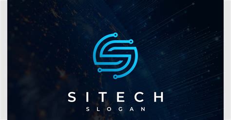 Letter S Circuit Technology Logo 379777 Templatemonster