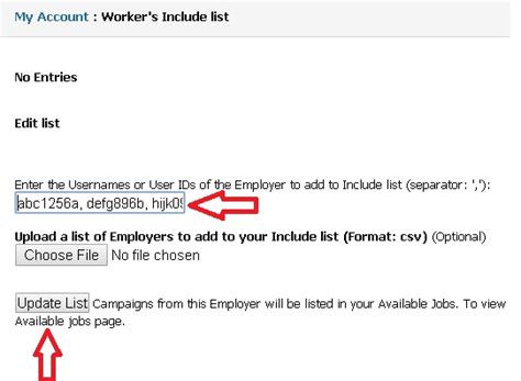 the include exclude list and remove feature for workers microworkers