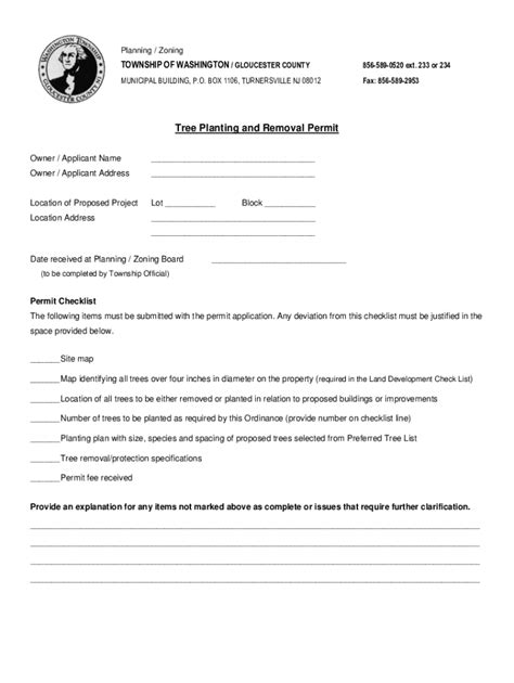 Fillable Online Tree Planting And Removal Permit Application Fax Email Print PdfFiller