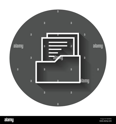 Document Flat Vector Icon Archive Data File Symbol Logo Illustration On Black Round Background