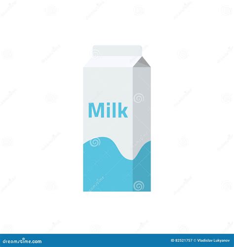 Milk Carton Box Vector Illustration Dairy Paper Pack Icon Stock Vector