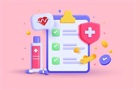 의료 개념의 현대 3d 그림 프리미엄 벡터