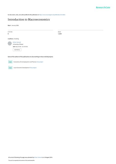 Introductionto Macroeconomics See Discussions Stats And Author Profiles For This Publication