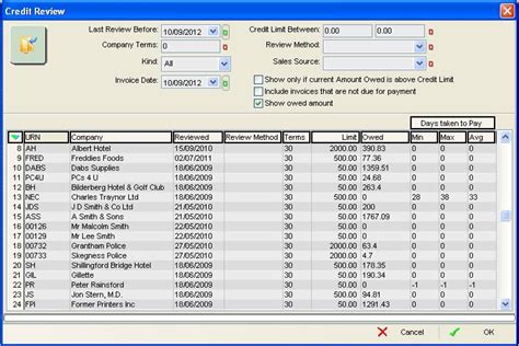 Credit Review Dialog Khaos Control Support