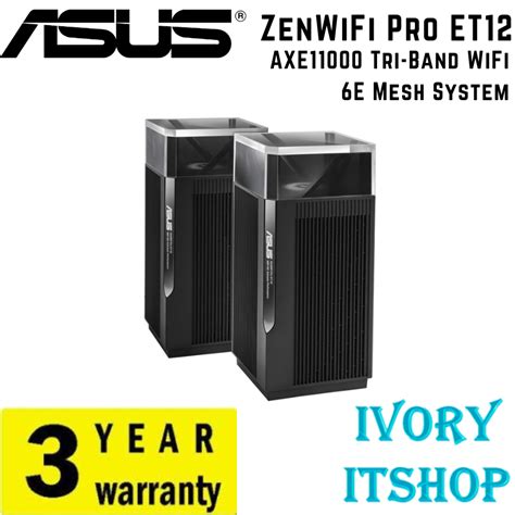 Asus Zenwifi Pro Axe Tri Band Wifi E Mesh System Et Pk Whole Home Coverage Up To