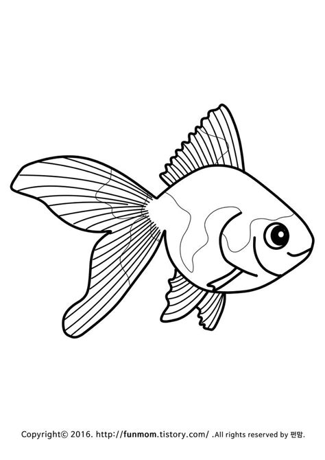 애완 물고기 금붕어 수마트라 삼색엔젤 칼라테트라 색칠공부프린트 금붕어 물고기 쉬운 그림 그리기