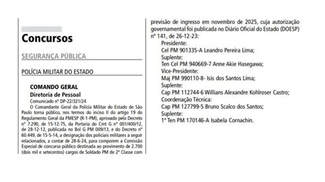Comissão Organizadora Do Concurso Pm Sp Formada 2700 Vagas