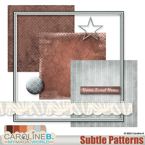 Subtle Patterns Mini 01 Caroline B Design Digital Scrapbooking