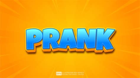 Premium Vector Vector 3d Text Prank Editable Text Effect Font