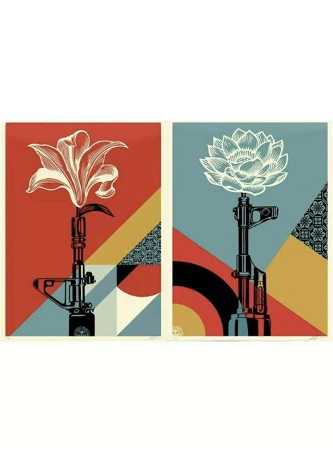 Shepard Fairey Shepard Fairey Obey Giant Rise Above Flower Urban Graffiti Street Art For