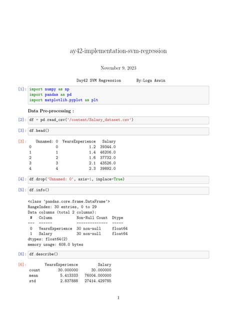 Day42 Svm Regression Pdf Mean Squared Error Numerical Analysis
