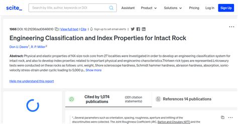 Engineering Classification And Index Properties For Intact Rock