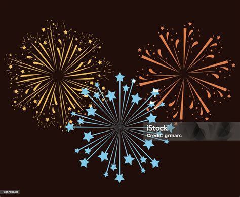 갈색 바탕에 빛나는 멀티 색상에 파열 하는 불꽃놀이 갈색에 대한 스톡 벡터 아트 및 기타 이미지 갈색 검은색 공연 Istock
