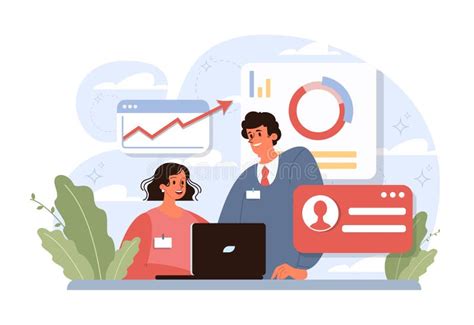 Employee Performance Management Performance Indicators And Reports Stock Vector Illustration