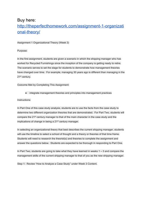 Assignment 1 Organizational Theory Pdf Business Administration