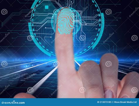Human Thumb Over Biometric Scanner Against Microprocessor Connections