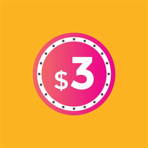 3 Dollar Price Tag 3 Dollar Usd Price Symbol Price 3 Dollar Sale