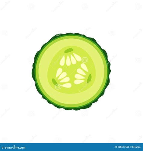 Cucumber Slice Icon Stock Vector Illustration Of Design 165677606