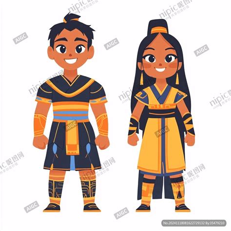 Ai创作图卡通京族男女 卡通基诺族男女 卡通黎族男女 卡通仫佬族男女 卡通景颇族男女 卡通拉祜族男女 卡通傈僳族男女 卡通毛南族男女 卡通普米族男女 少数民族男女人物 卡通门巴族男女 少数民族